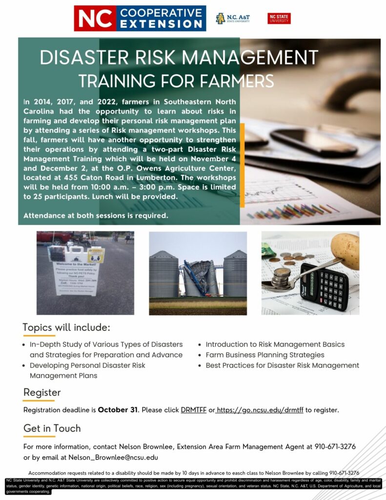 Disaster Risk Management Training for Farmers | N.C. Cooperative Extension